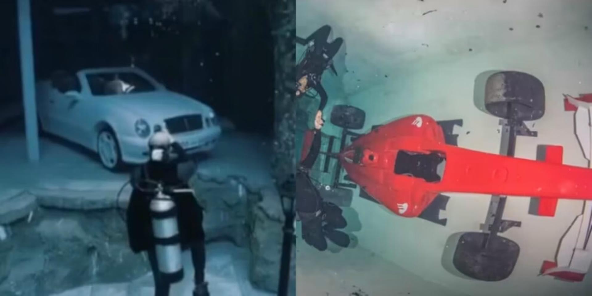 La piscina di Dubai con la "Ferrari F1" a mollo - Autoblog