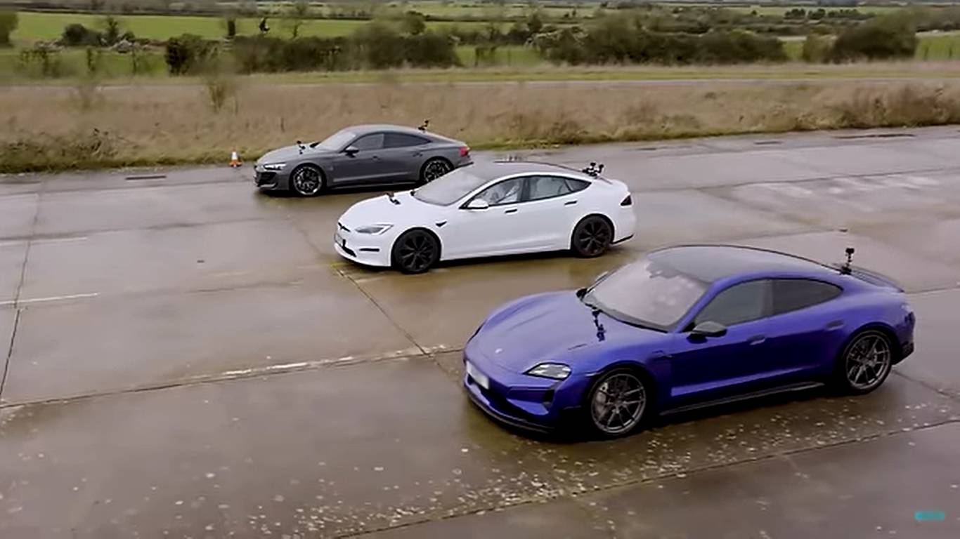 Porsche Taycan Turbo GT vs Tesla vs Audi RS GT: drag race sul filo dei ...