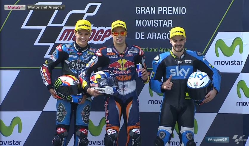 Moto3 Aragon: vince Oliveira, Bastianini e Kent KO - Motoblog