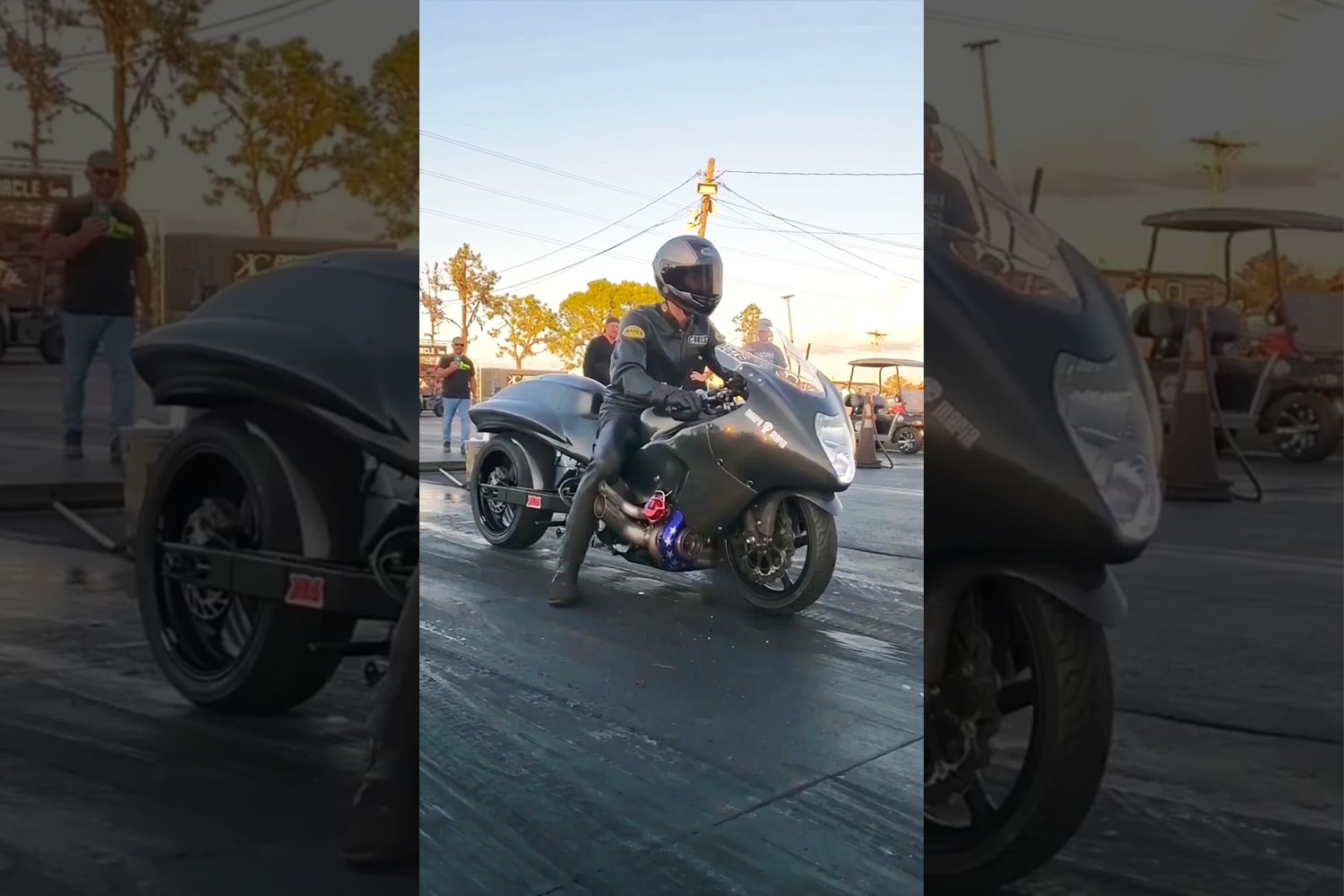 Suzuki Hayabusa in versione drag-bike: accelerazione impressionante ...